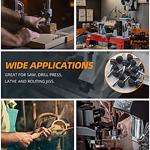 Rustark 20Pcs M4 x 20mm Threaded Knurled Thumbscrew Clamping Knobs Grip Thumb Screw Assortment Kit, Knurled Clamping Knob Grip Black Round Clamping Screws