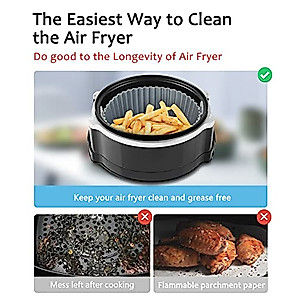 Air Fryer Liners Air Fryer Silicone Liners Air Fryer Accessories Silicone Air Fryer Basket Reusable, Black Grey