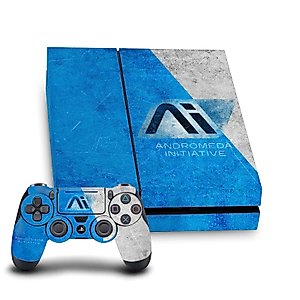 Head Case Designs Officially Licensed EA Bioware Mass Effect Initiative Distressed Andromeda Graphics Vinyl Gaming Skin Decal Compatible With Sony PlayStation 4 PS4 Console and DualShock 4 Controller