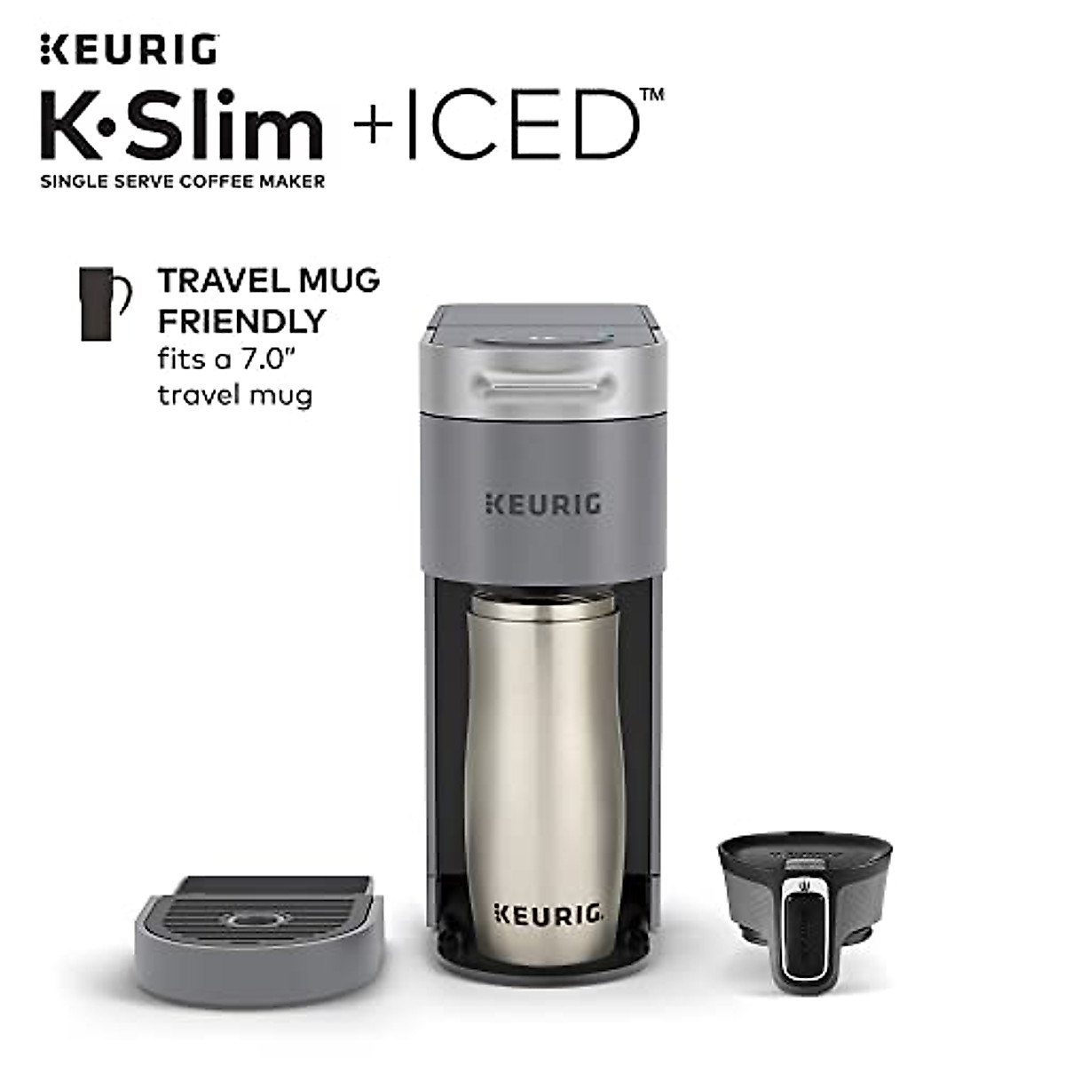 Keurig K-Slim + ICED Single Serve Coffee Maker, Brews 8 to 12oz. Cups, Gray