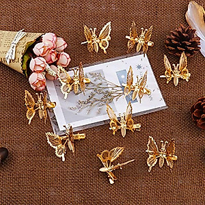 12 Pieces 3D Hair Clips Gold Metal Moving Butterfly Barrettes Clamps Pins Cute Hair Styling Accessories for Women and Girls