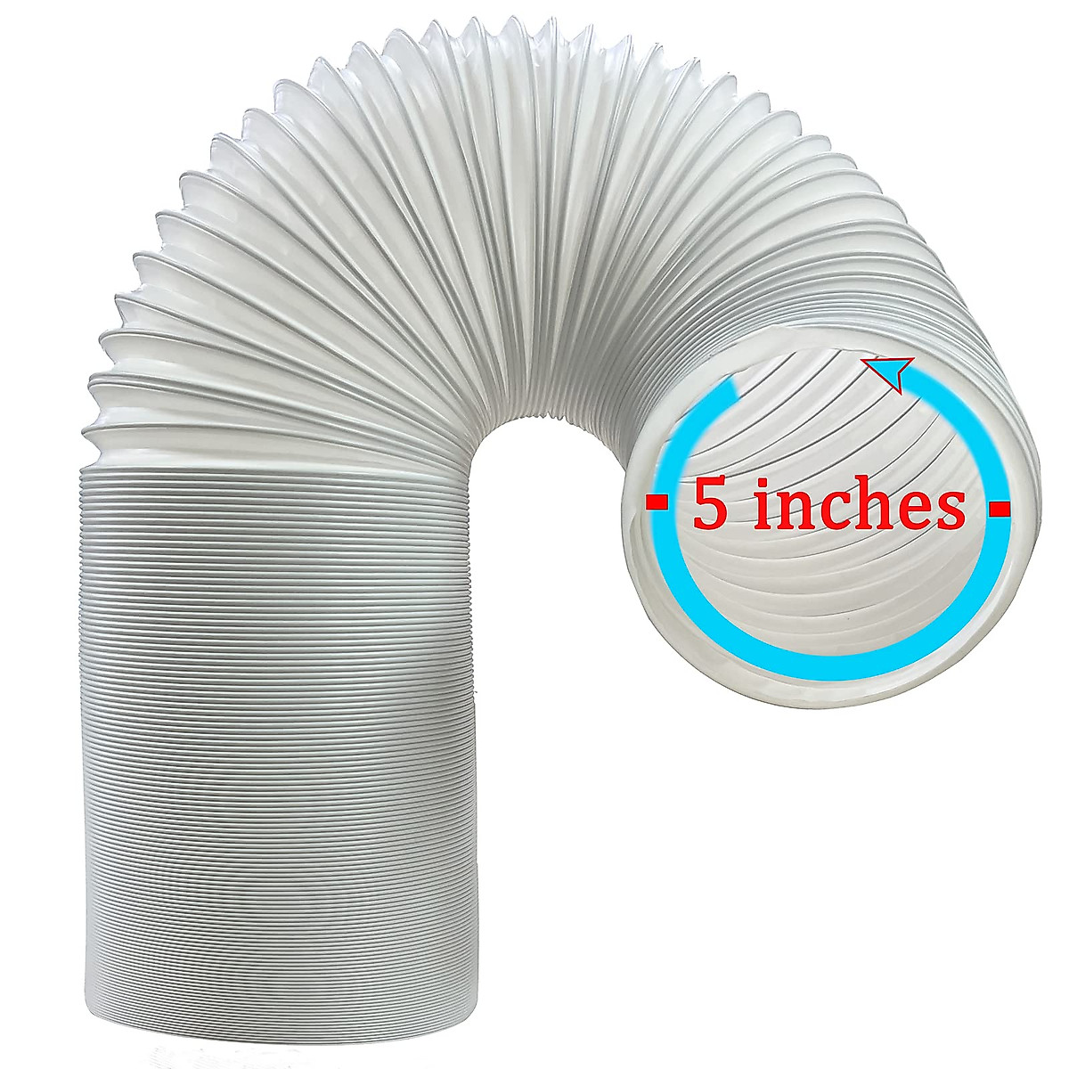 Lg Portable Air Conditioner Parts, Premium Exhaust Vent AC Hose Extension for Universal AC Accessories-5 Inch Diameter, 78 Inch Length.(Anti-Clockwise Thread 16 x 5 x 5 inches, Small Size, White)