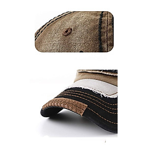 Mens Baseball Cap Vintage Cotton Washed Distressed Hats Eagle Adjustable Dad-Hat Black