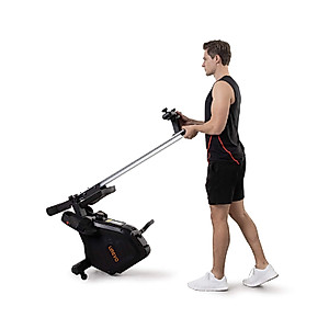 UREVO Foldable Rowing Machine Rower,Magnetic Row Machine Folding Exercise Rower with Aluminum Rail, LCD Monitor,8 Level Adjustable Resistance,330 lb Weight Capacity