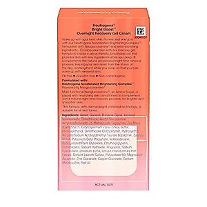 Neutrogena Bright Boost Overnight Recovery Gel Cream with Neoglucosamine, Brightening Nighttime Moisturizer, Oil-Free & Non-Comedogenic, 1.7 oz