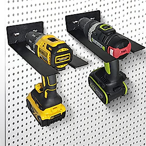 YAMTO 2 Pcs Heavy Duty Metal Steel Power Tool Organizers,Easy Access Electrial Drill Holder Rack Wall Mount,Home Garage Wall Workshop Storage for Cordless/Hand Drill,Make your tool Stay In Place