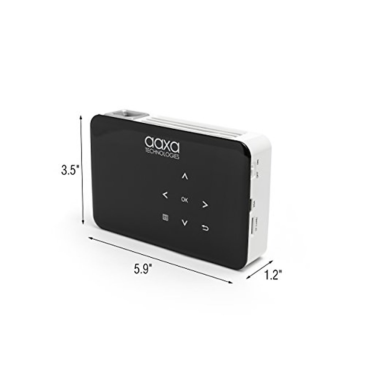AAXA P300 Neo Mini LED Projector with 2.5 Hour Rechargeable Battery, Onboard Media Player, HDMI/Mini VGA/USB/microSD Inputs, 1080p Support (Renewed)