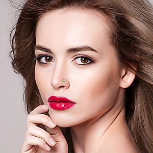 ONESING 18 PCS 20G Gold Nose Rings for Women Surgical Stainless Steel Nose Piercings Jewelry Nose Rings Hoops L Shape Nose Studs Nose Jewelry Screw Helix Earrings for Women Me