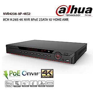 DahuaOEM NVR4208-8P-4KS2 8CH 1U 8PoE 4K & H.265 Lite Network Video Recorder