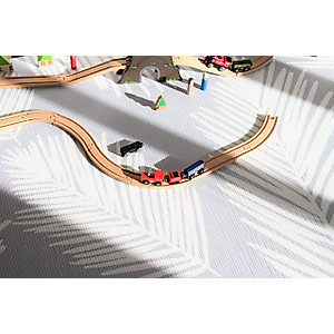 Stylish Reversible Foam Floor Mats – Soft Baby Play Mat for Playing, Tummy Time, Crawling Mat | Toddler, Kids playmat |Exercise Mat, Yoga Mat | Non-Toxic, Waterproof, Easy-to-Clean | Large Gray - Blue