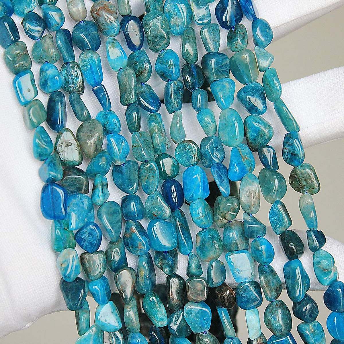 MJDCB Natural Irregular Shape Stone Beads 4-8mm Apatite Gemstone Energy Cured for Jewelry Making Bracelet Necklaces