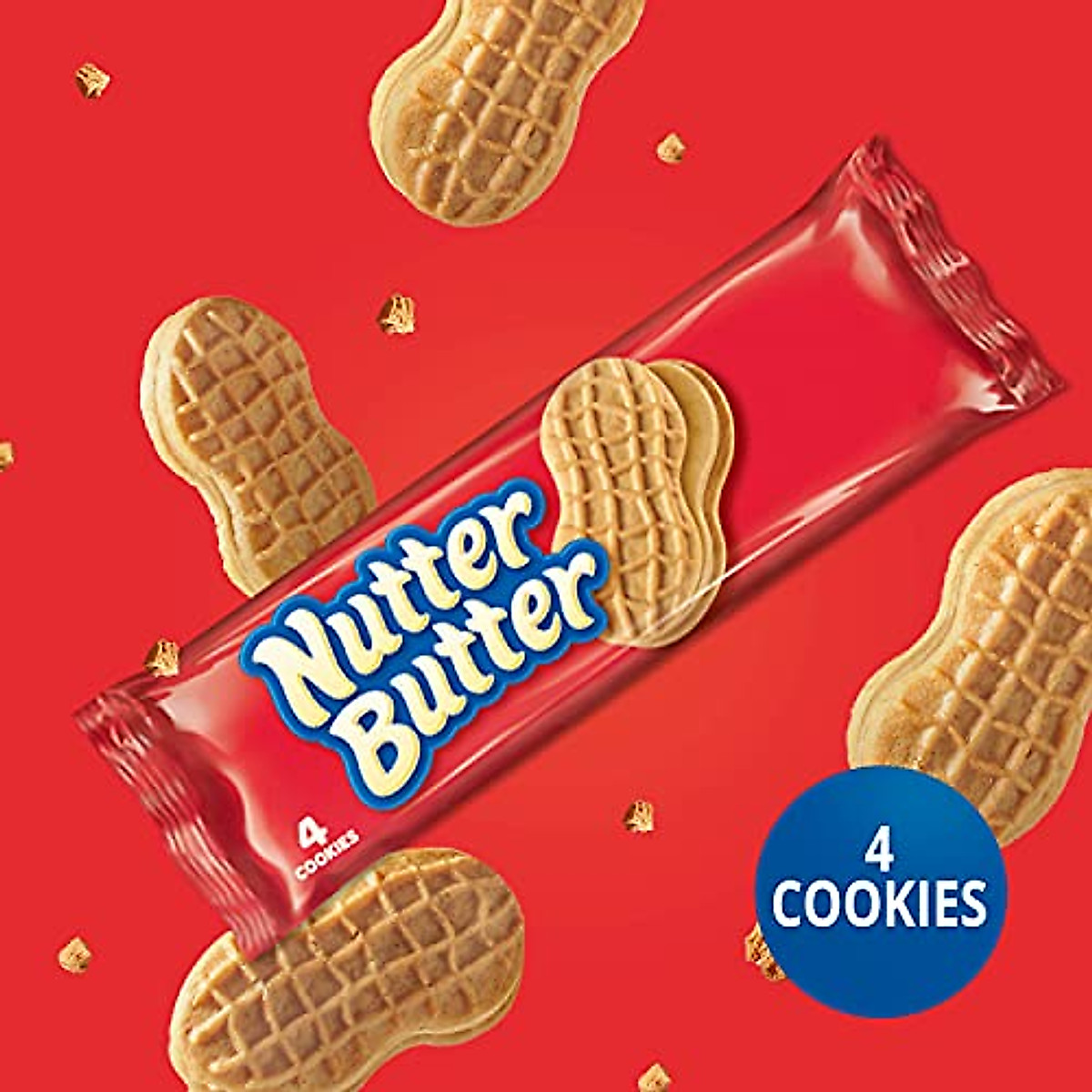 Nutter Butter Peanut Butter Sandwich Cookies, 4 Boxes of 12 Packs (4 Cookies Per Pack)