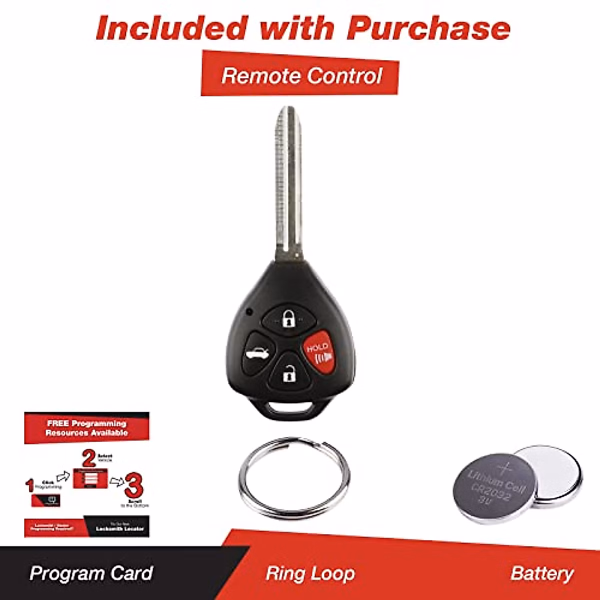 KeylessOption Keyless Entry Remote Control Car Key Fob Replacement for HYQ12BBY