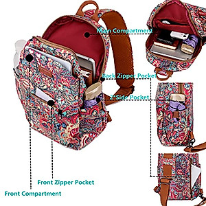 Women's Floral Sling Bag Crossbody Bag Shoulder Bag Pretty Backpack Purse for Women XB-19 (HS)