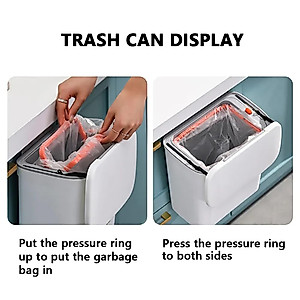 MegLob 9L Kitchen Wall Mounted Trash Can, 2.4 Gallon Compost Bin with Inner Bucket, Medium Modern Garbage Bin with Detachable Liner Bucket and Handle,White