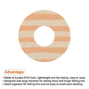 PATIKIL 1.77 Inch Fishing Line Spool, 100 Pack EVA Foam Fishing Winding Board Plates Fly Fishing Gear Organizer for Fishing Line Storage, Wood Color