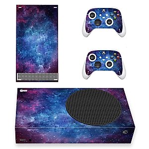 Whole Body Protective Vinyl Skin Decal Cover for Microsoft Xbox Series S Console Wrap Sticker Skins with Two Free Wireless Controller Decals (Purple)