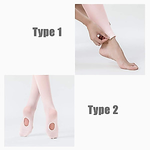 Stelle Girls Tights Ballet Dance Tights Women Ultra Soft Pro Convertible Transition Tights (BP, L)