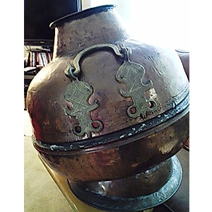 Vintage Antique Hand-hammered Middle Eastern Water, Wine, Oil Jug Brass Handles