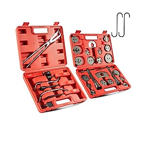 Orion Motor Tech 32pc Dual Brake Tools, 2 in 1 Caliper Compression Tool and Drum Brake Tool Kit, Brake Caliper Tool Kit and Drum Brake Tool with Brake Spring Tool Compressor Pliers Installer Remover