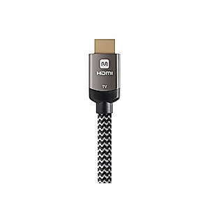 Monoprice 113755 HDMI High Speed Active Cable - 20 Feet - Gray, 4K@60Hz, 18Gbps, HDR, 28AWG, YUV, 4:4:4, CL3 - Luxe Active Series,Black