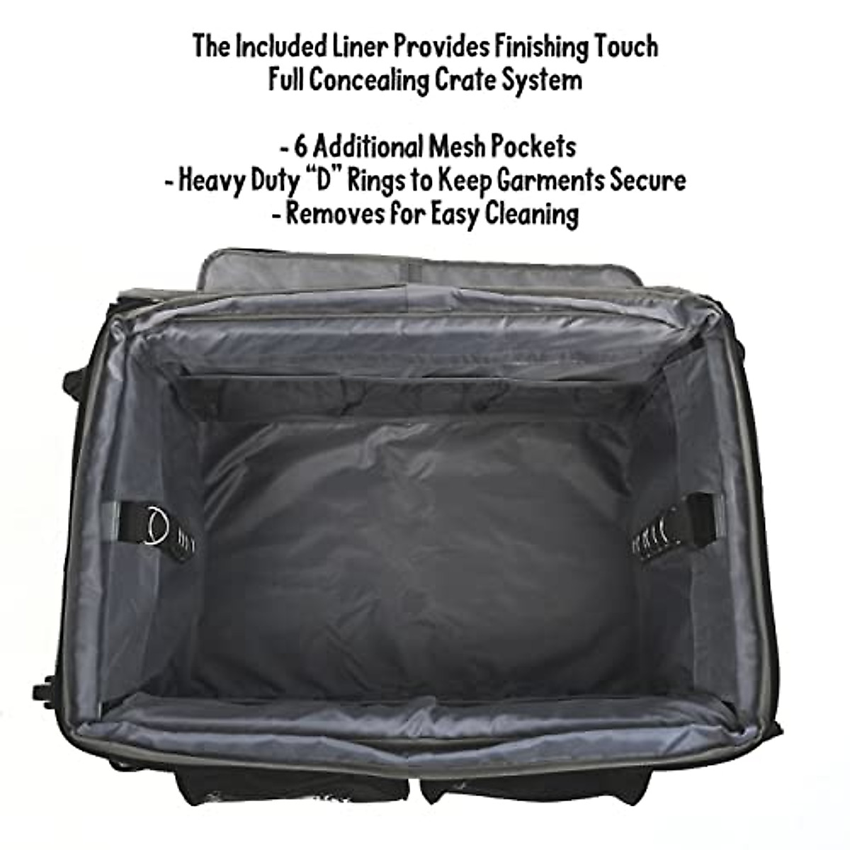 Closet Trolley Collapsible Rolling Dance Bag w/No-Lean Garment Rack - BLACK