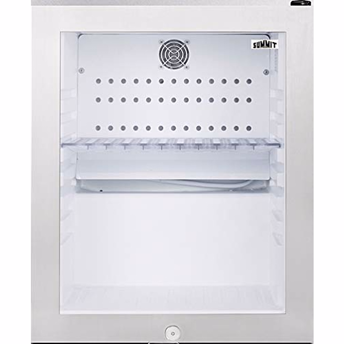 Summit Appliance MB13GST Compact Minibar with Glass Door, Seamless Stainless Steel Trim, Digital Controls, Automatic Defrost, Interior LED Light, Front Lock and Black Cabinet