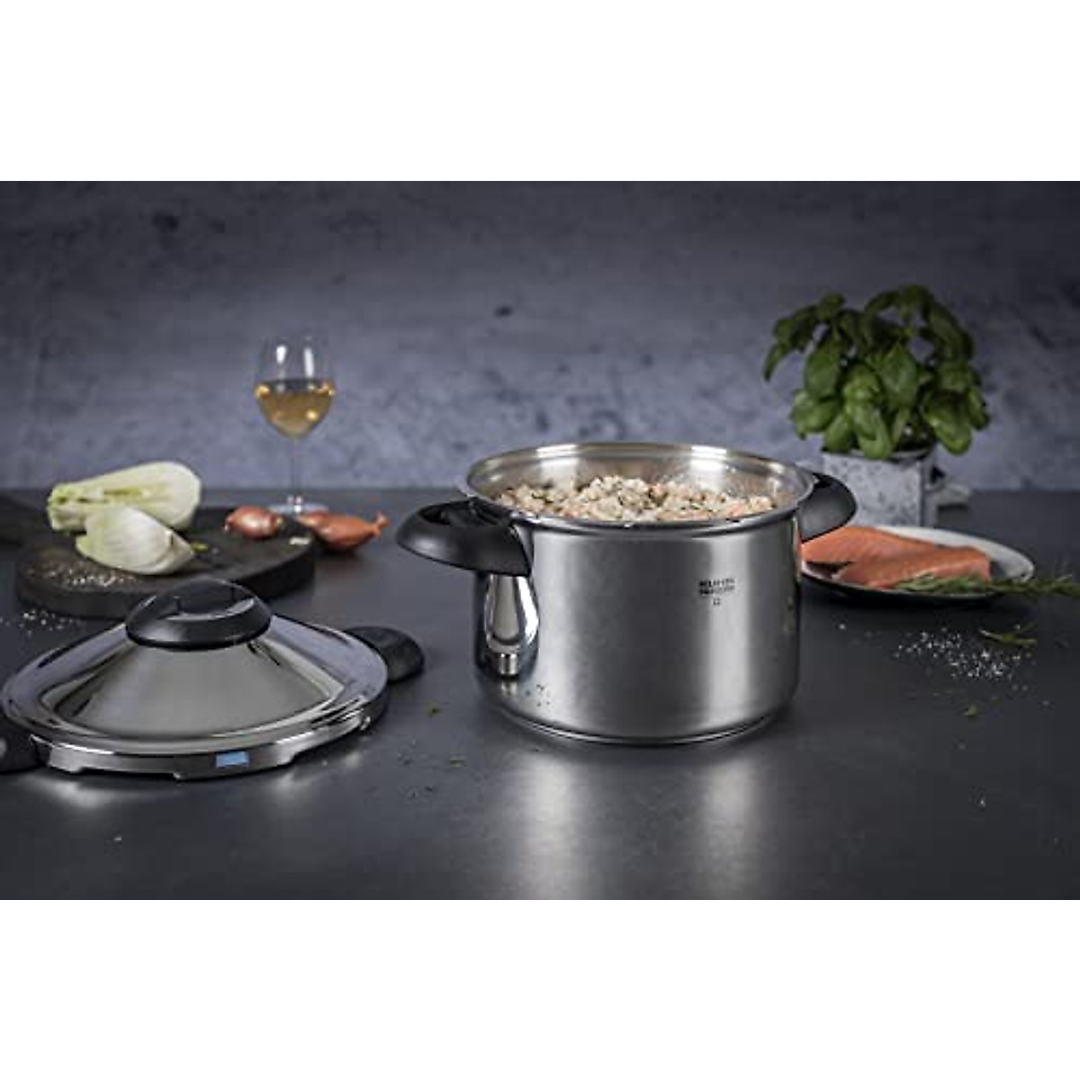 Kuhn Rikon 3762 Duromatic Top Stainless Steel Pressure Cooker with Side Grips, 6 Litre / 24 cm