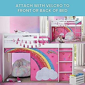 JoJo Siwa Loft Bed Tent - Curtain Set for Low Twin Loft Bed (Bed Sold Separately) by Delta Children