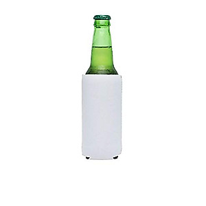 Snertz 6 Pack White DIY Sublimation Blank Slim Insulated Neoprene Tall Skinny Beer or Energy Can Holder seltzer Cooler Sleeves 12oz white Claw and Michelob Ultra Cans or Water Bottles.