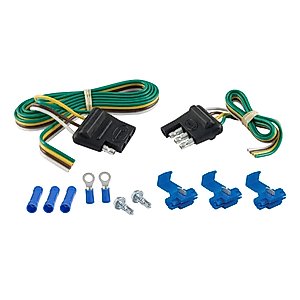 CURT 58305 4-Pin Flat Wiring Harness, 48-Inch Vehicle-Side, 12-Inch Trailer-Side Wires