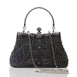 BABEYOND Evening Clutch Purses for Women - 1920s Accessories for Women Gatsby Evening Bag Vintage Beaded Sequin Pearl Clutch