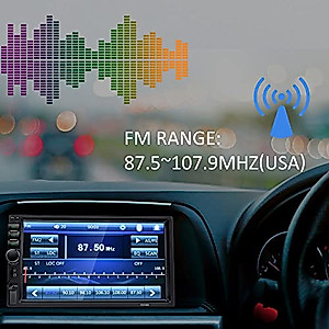 Double Din Car Stereo with Backup Camera, 7 Inch Touchscreen Car Radio Bluetooth Support Mirror Link, Hands Free Call/FM/TF/USB/EQ/Aux, Multimedia Car Audio with Steering Wheel Remote/Fast Charging