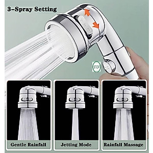 cakuuma Sink Faucet Hose Sprayer Attachment handheld Sink Sprayer with 6 Adapters & ON/Off Extension Salon Shampoo Hose Shower Head for Hair Washing Baby Bath Pet Rinse (4ft, Silver) (XP-HS002)