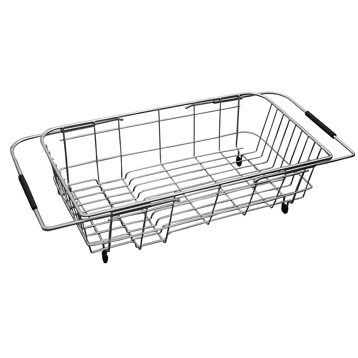 Keewah Expandable Dish Drainer Drying Rack Over The Kitchen Sink - 16.1” x 9” - Stainless Steel