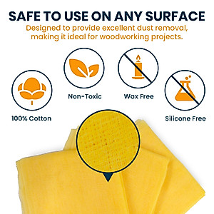 MāKRS - Pro-Tack Tack Cloth, (Pack of 3) Tack Rags, Tack Cloths for Removing Dust and Particles, Tack Cloth Woodworking, Painting, and Varnishing, Wax and Silicone Free, Anti-Static, 18" x 36"