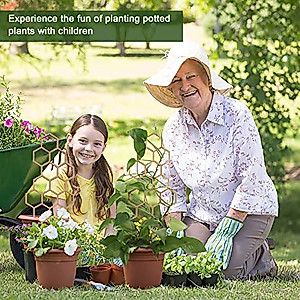 WellSign Wooden Trellis for Potted Plants, 16inch Small Garden Plant Trellis for Climbing Plants Indoor with Moisture-Proof Layer for Ivy Vine Plant, Honeycomb Trellis Flower Pot Plant Support 2Pack