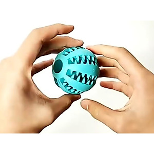 Dog chew Ball Toy(2 Pack), Interactive Dental Cleaning Ball with Spikes, Durable and Tough, Ideal for Small and Medium Dog (Blue & Green)