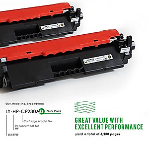 LINKYO Compatible Toner Cartridge Replacement for HP 30A CF230A (Black, 2-Pack)
