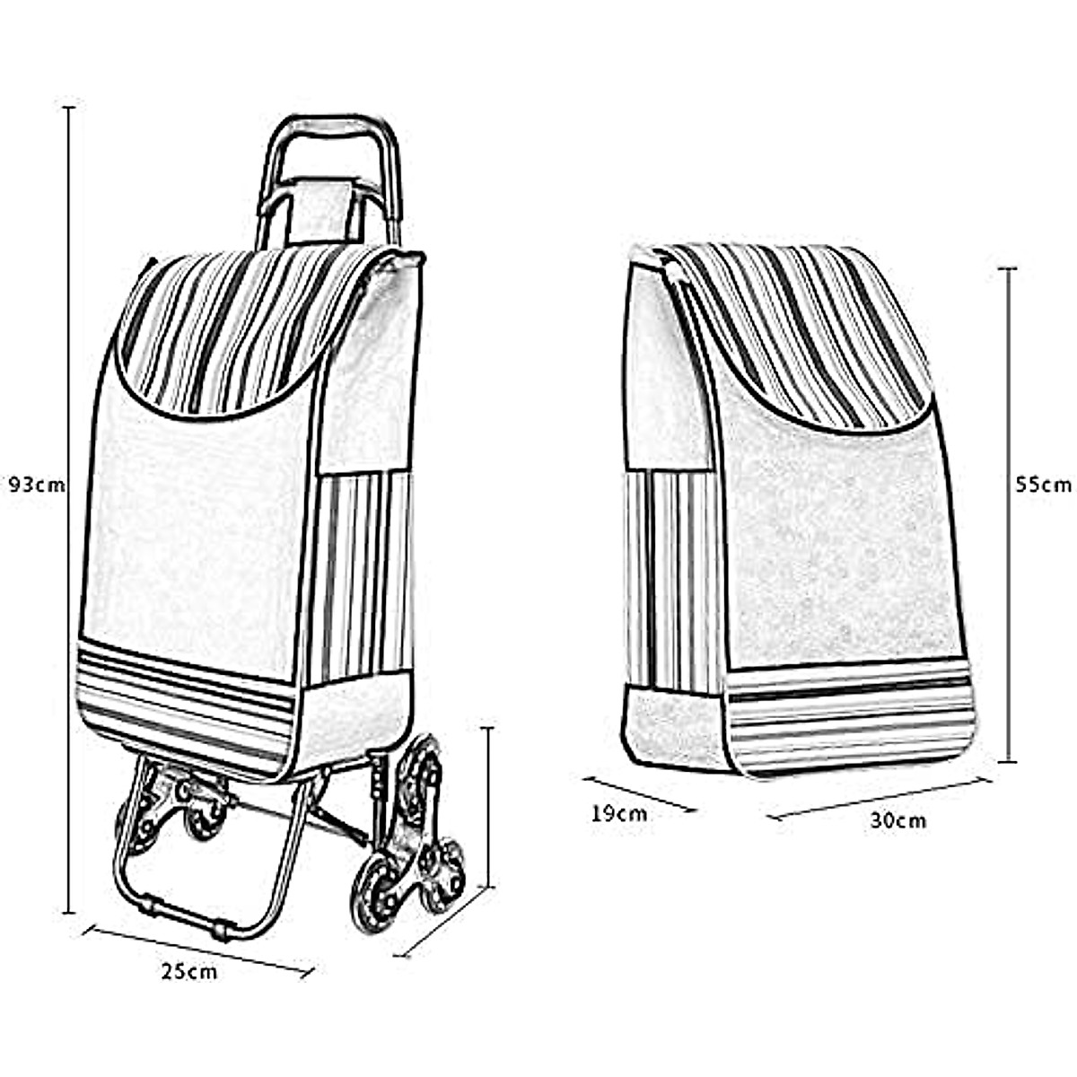 Shopping Trolley on Wheels Multi Function Shopping Cart Folding Trolley Portable with Triangular Wheel Climbing Stairs Walking Enthusiast with 70Kg Weight Storage Hand Trucks,Red ,Shopping Troll