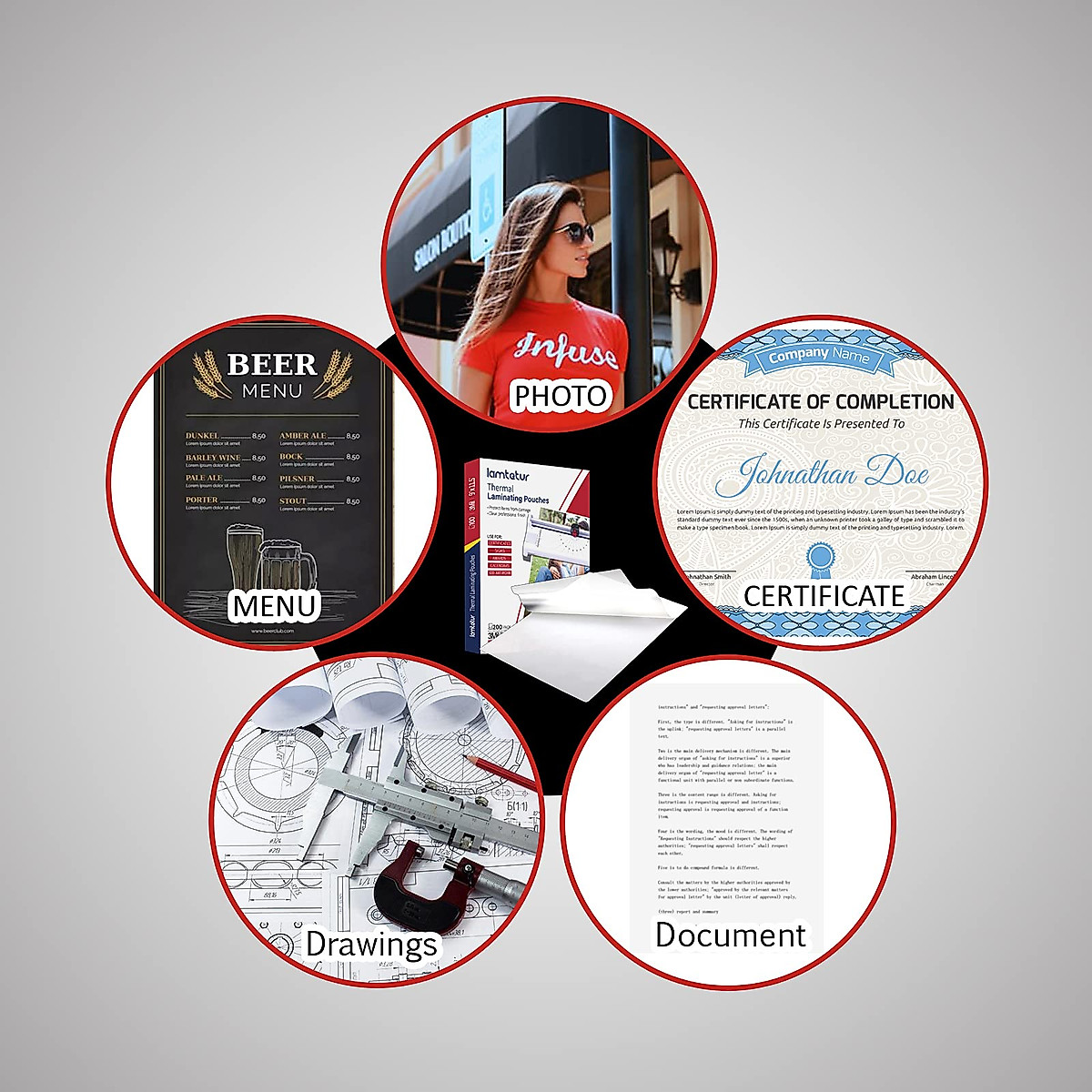 Lamtetur Thermal Laminating Pouches 9" x 11.5" Inches,3-Mil 100/200Pack,Laminator Sheets,Letter Size ,Clear (3MIL-200sheets)