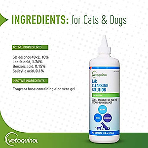 Vetoquinol Ear Cleansing Solution for Dogs and Cats - 8oz