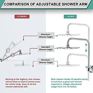 SR SUN RISE 9 Inch High Pressure Rain Shower Head Combo with Filtered Shower Wand, 8 Water Spray Modes Shower Head with 71 Inch Extra Long Hose