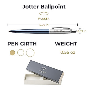 Dayspring Pens Parker Personalized Jotter Gel Pen. Custom Engraved (Waterloo Blue)