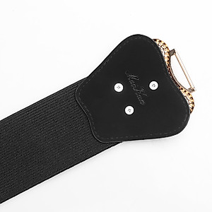 maikun Women's Wide Stretch Elastic Waist Cinch Belt Fashion Vintage Metal Buckle Dress Belt Waist Size 33-41''