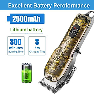 Suttik Hair Clippers for Men Professional, Cordless Barber Clippers for Hair Cutting, Beard Trimmer Hair Cutting Kit with LED Display