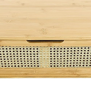 Rattan Lift Top Coffee Table, Wood Lifting Top Central Table with Hidden Compartment, 40 Inch Lift Tabletop Tea Table Cocktail Table Modern Pop up Adjustable Table for Home Living Room, Office