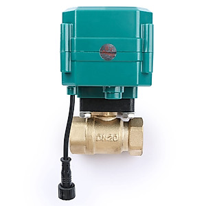 U.S. Solid 3/4" Smart Motorized Ball Valve - Remote App Mobile Control Brass Electrical Ball Valve with Manual Switch, 5V DC USB Connection