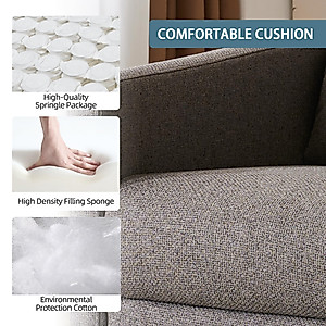 Ketaiyou Swivel Rocking Recliner Chair for Adults, Rocker Nursery Glider Chair for Living Room Bedroom, Upholstered Fabric Reclining Single Sofa Chair(Grey)