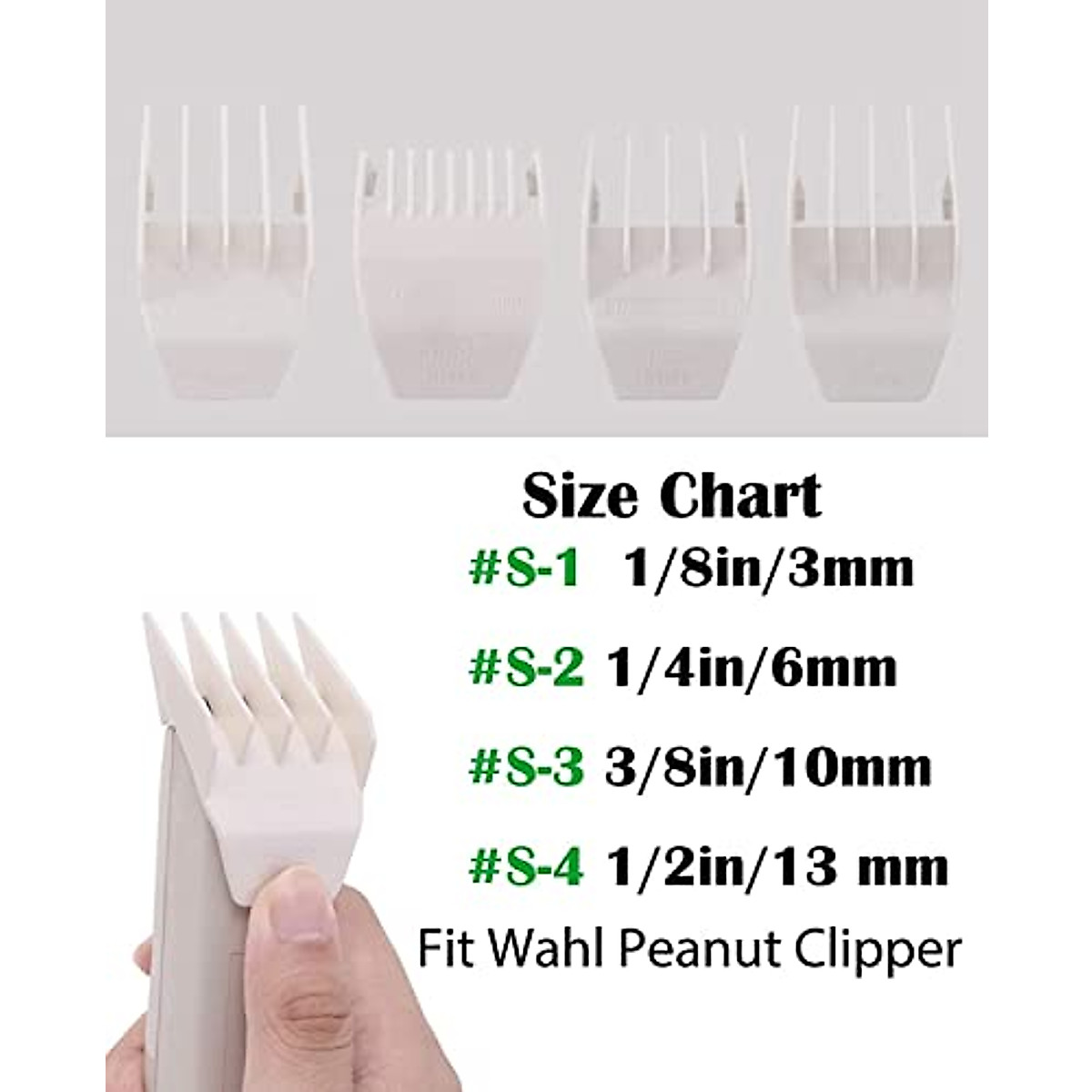 Audoc 2 Pack White Professional Peanut Clipper/Trimmer Snap On Replacement Blades #2068-300 Fits Compatible with Professional Peanut Hair Clipper